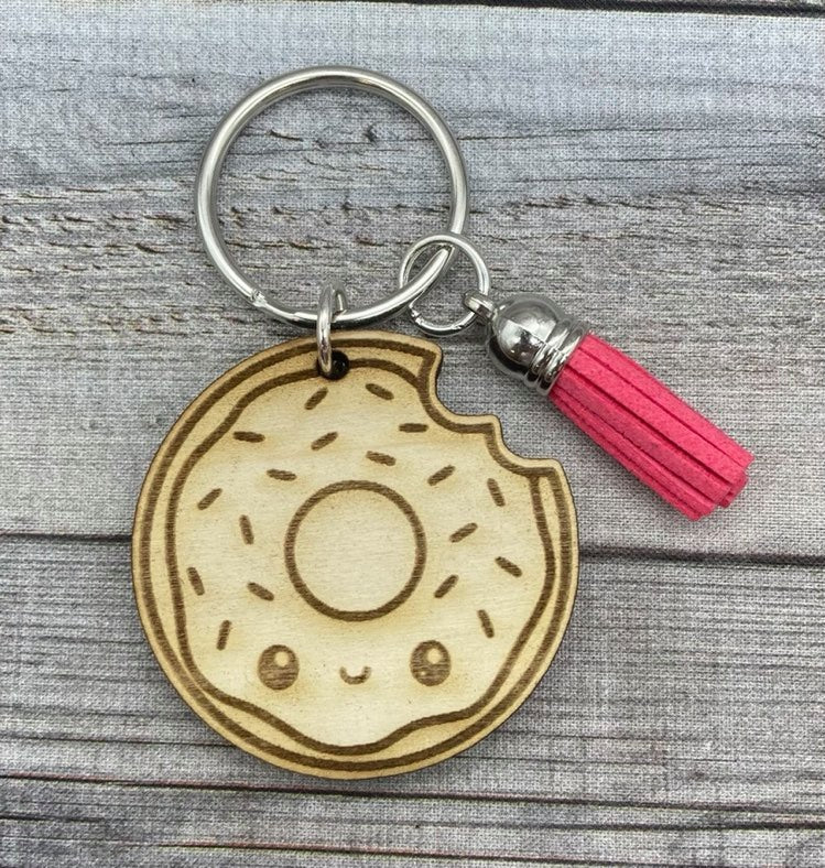 Donut Keychain – Leopard Spot Design