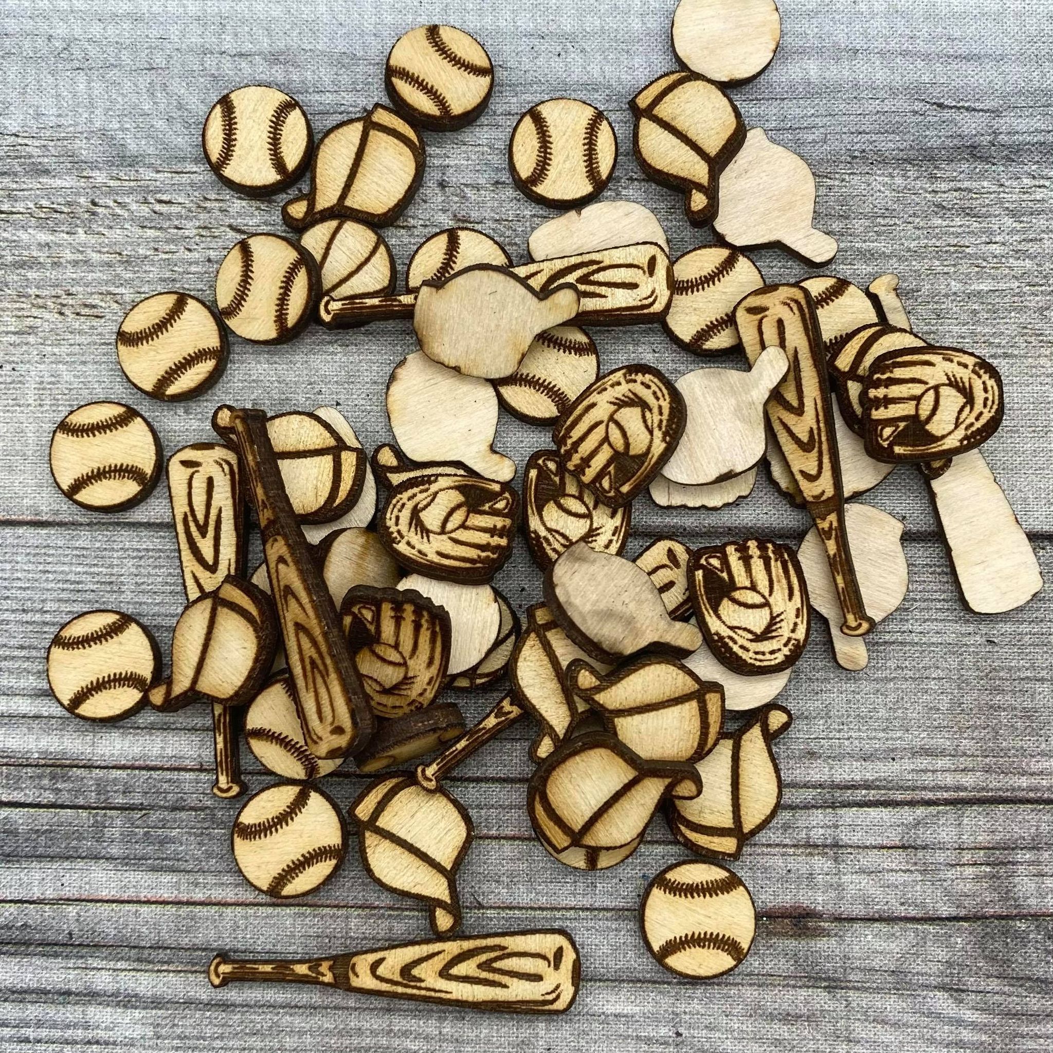Baseball Mix Wood Confetti – Leopard Spot Design