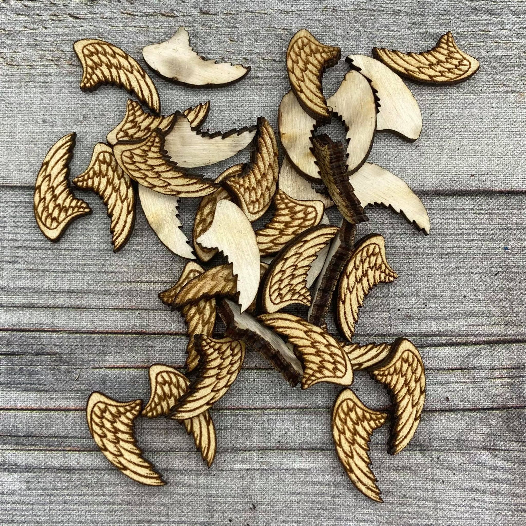 Angel Wings Wood Confetti – Leopard Spot Design