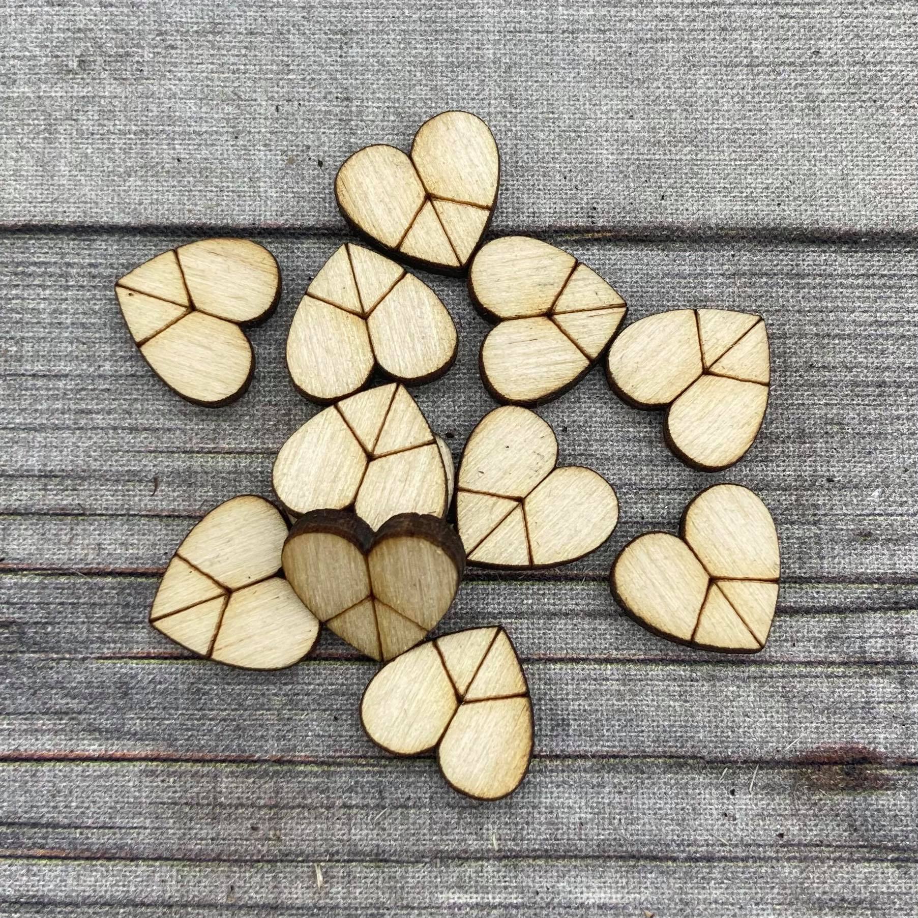 Peace Sign Hearts Wood Confetti – Leopard Spot Design