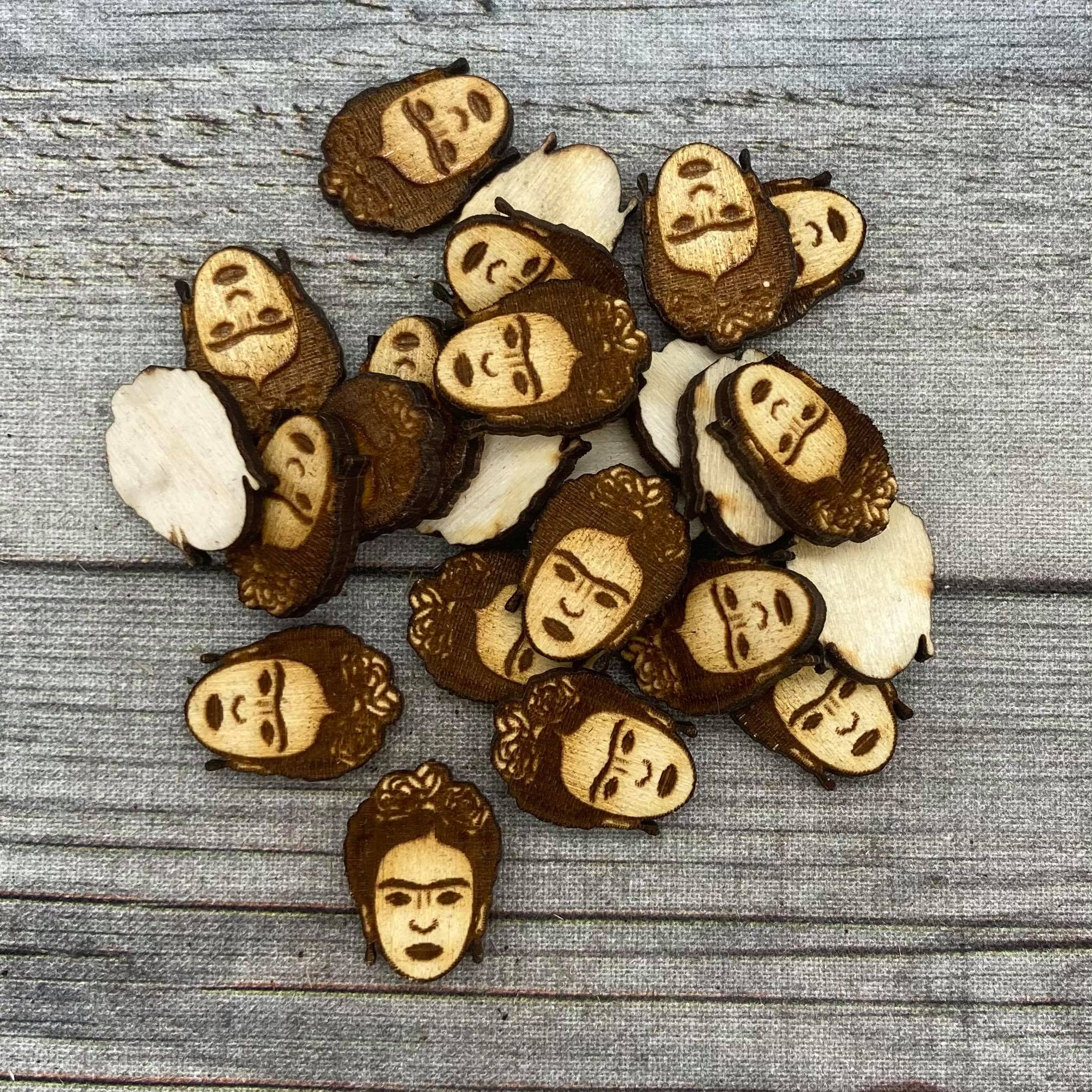 Frida Kahlo Wood Confetti – Leopard Spot Design
