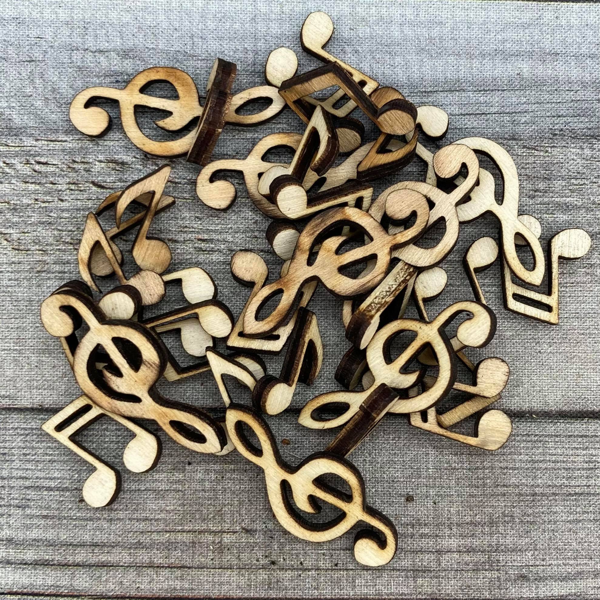 Music Notes Mix Wood Confetti – Leopard Spot Design